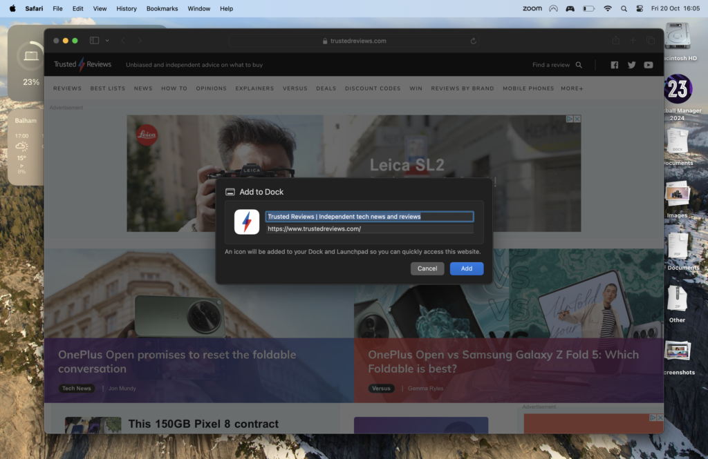 Comment ajouter une application Web à votre dock sur MacOS Sonoma - ThemeLocal - Des conseils de ...
